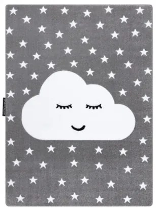 Koberec PETIT CLOUD OBLÁČEK HVĚZDY šedý