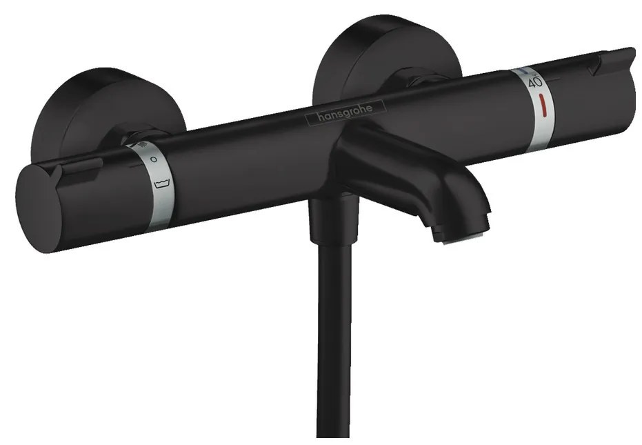 Hansgrohe Ecostat Comfort, termostatická vanová baterie, černá matná, 13114670