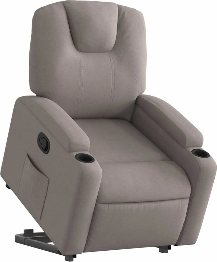 Zvedací polohovací křeslo taupe textil 3204376
