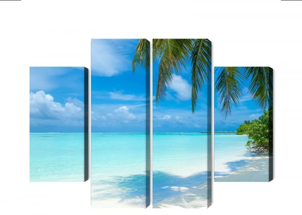 Vícedílný obraz Pláž Na Maledivách Nedostatek Nedostatek Přírodní plátno 200x150