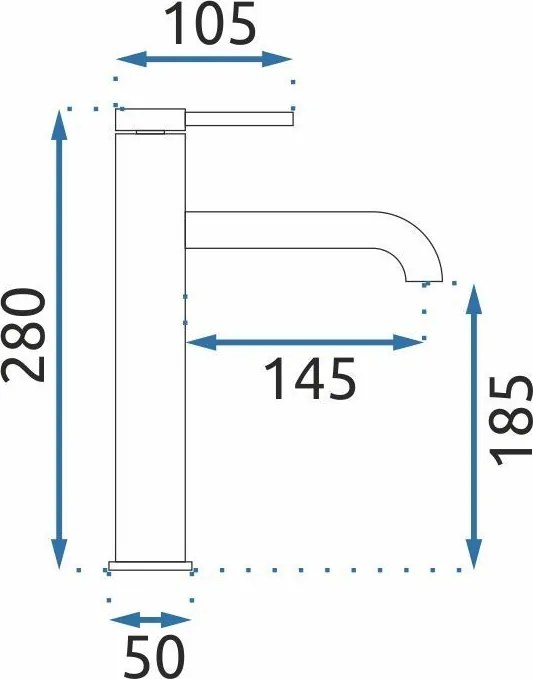 Rea Spot, vysoká umyvadlová baterie, broušená ocel, REA-B2068