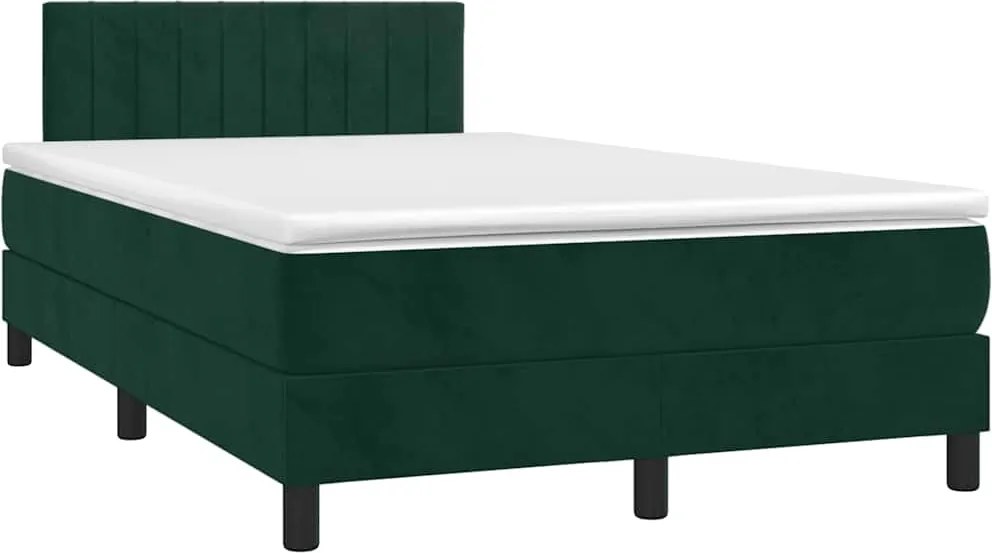 Box spring postel s matrací tmavě zelená 120x190 cm samet 3269852