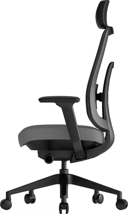 Kancelářská ergonomická židle K42  SP – síť/ čalouněná, šedá
