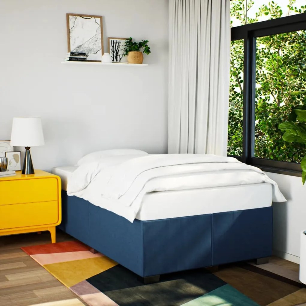 Rám postele bez matrací modrá 120x190 cm textil 3284463