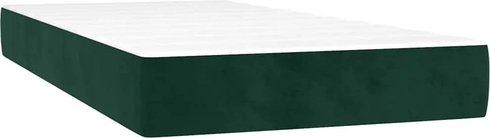 Box spring postel s matrací tmavě zelená 100x200 cm samet 3141350