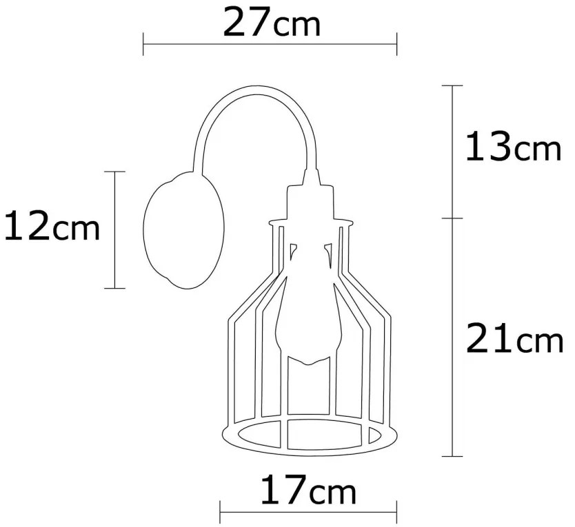 Nástěnná lampa Alacati černá