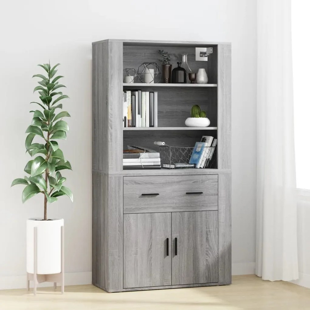 vidaXL Skříň highboard kompozitní dřevo [3185375] Barva: kouřový dub