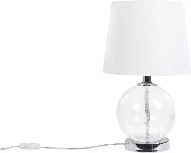Skleněná stolní lampa bílá SEMME | BIANO