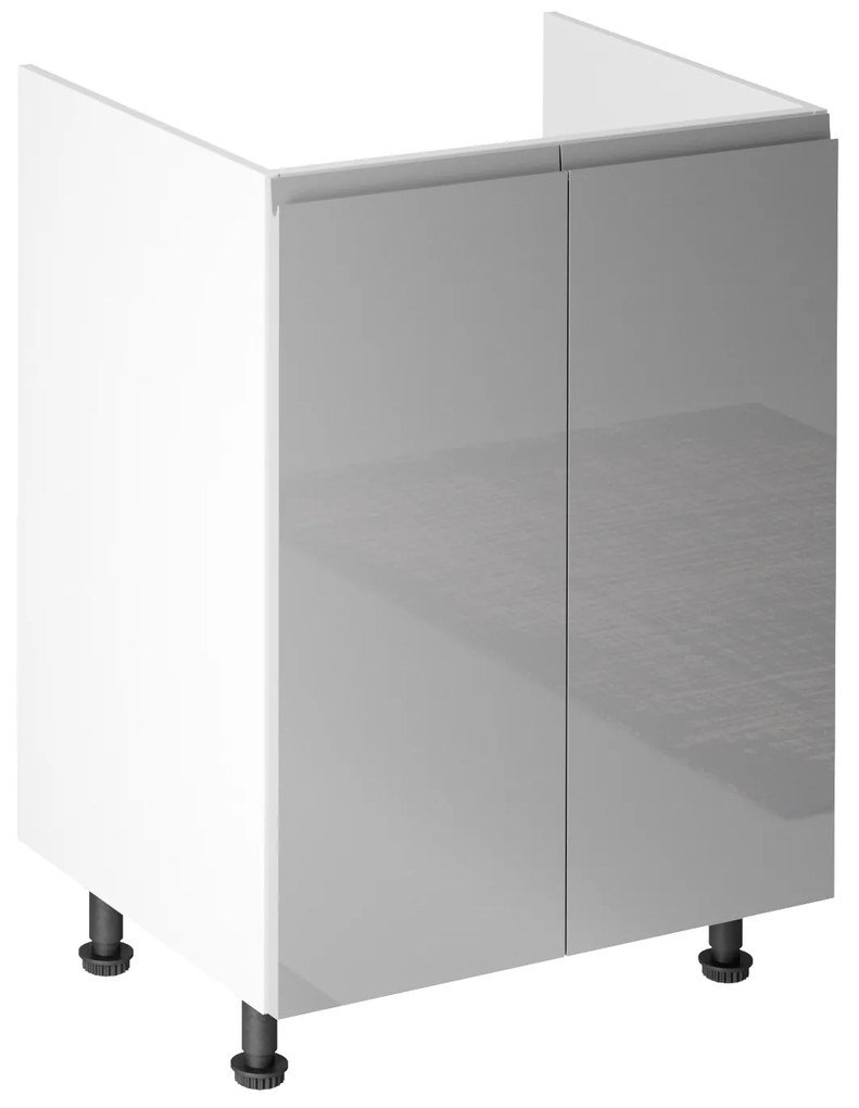 D60Z dřezová dvoudveřová dolní skříňka kuchyň Aspen Barva dvířek: Bílá lesk