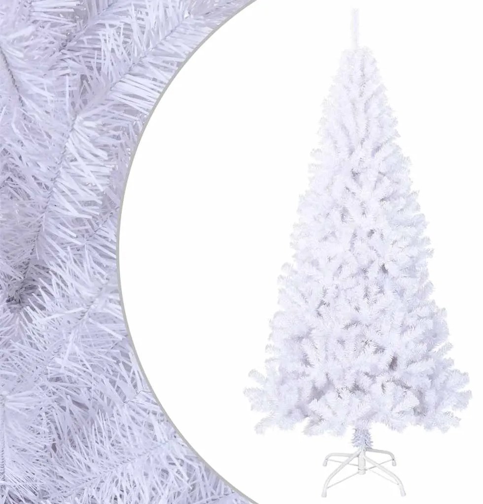 Umělý vánoční stromek s hustými větvemi bílý 210 cm PVC 321040