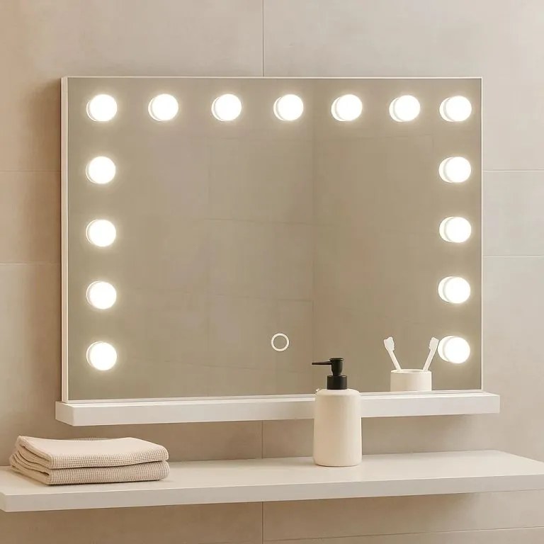LED zrcadlo do koupelny Hollywood 58 × 43 cm