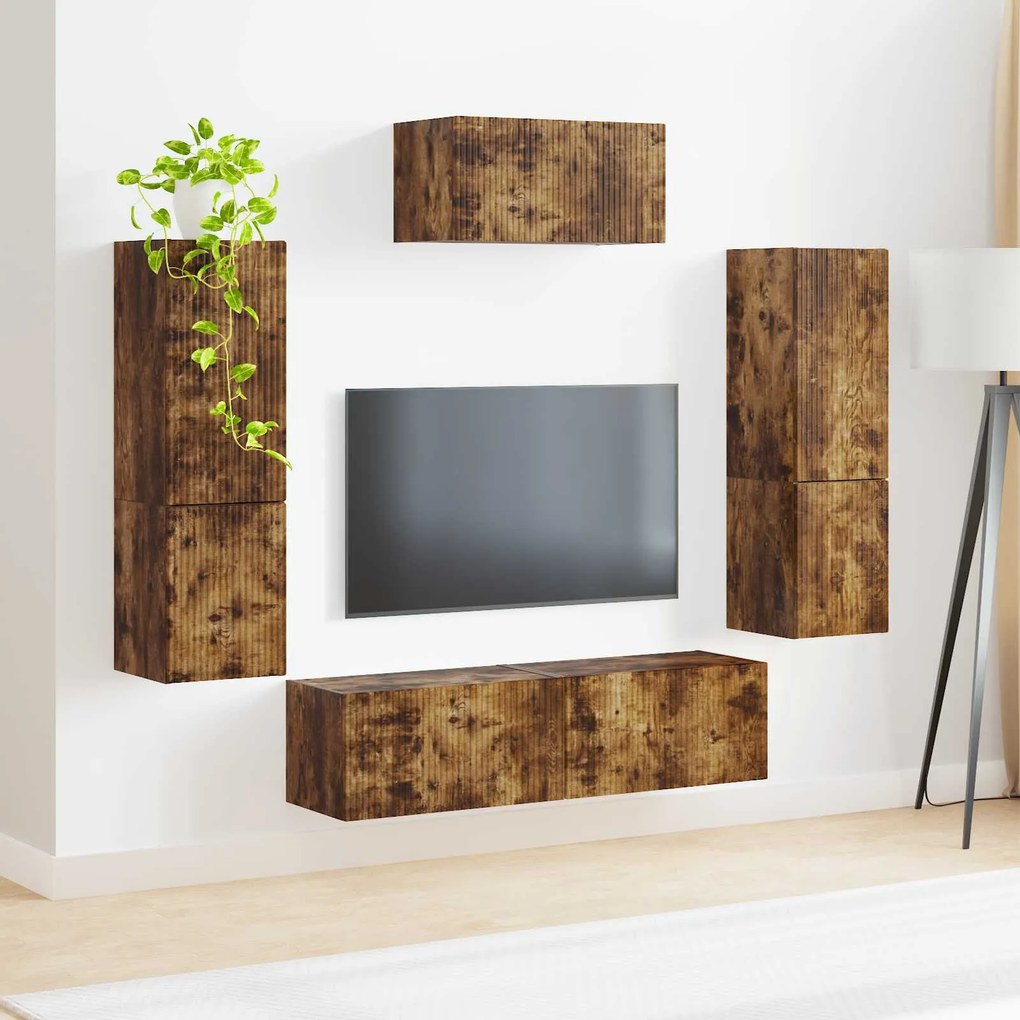 Sestava TV skříněk 4 ks Kouřový dub Kompozitní dřevo 3409047