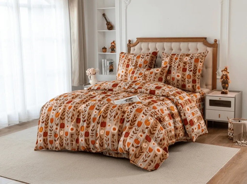 Povlečení z mikrovlákna PUMPKIN STRIPES barevné Rozměr povlečení: 70 x 90 cm | 140 x 200 cm