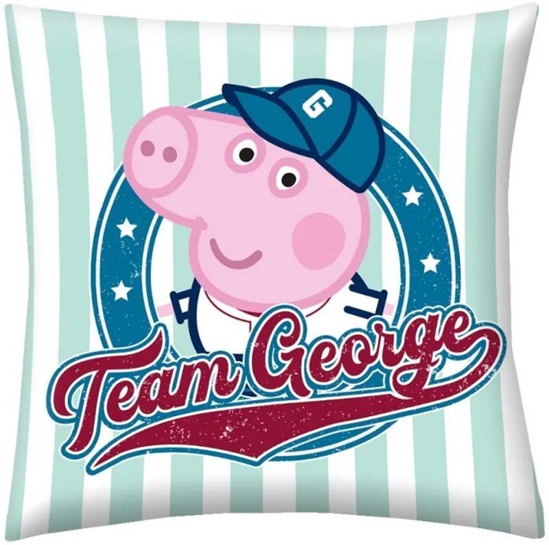 Polštář Prasátko Peppa - motiv Team George - 40 x 40 cm