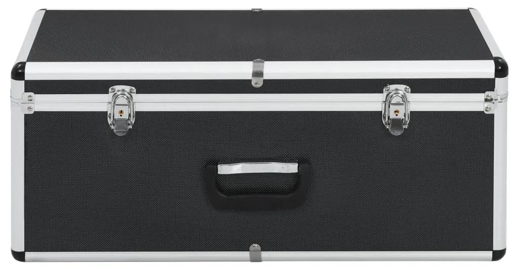 Úložné kufry 2 ks černé hliníkové,  91851
