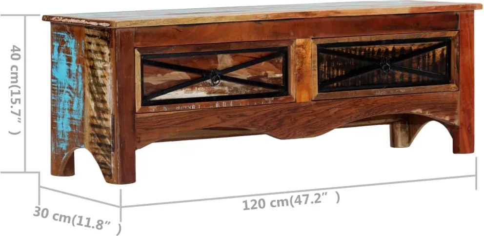 vidaXL Marketos TV stolek 120 x 30 x 40 cm masivní recyklované dřevo