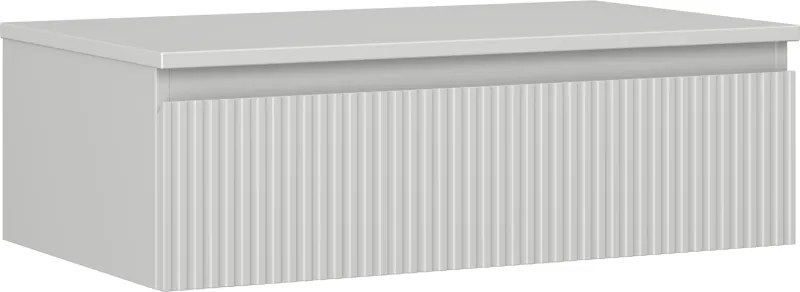 Mexen Rivel, koupelnová skříňka 80 cm s pracovní deskou, 1 zásuvka, drážkovaná, šedá matná, 91A20-08023-1-BFC62