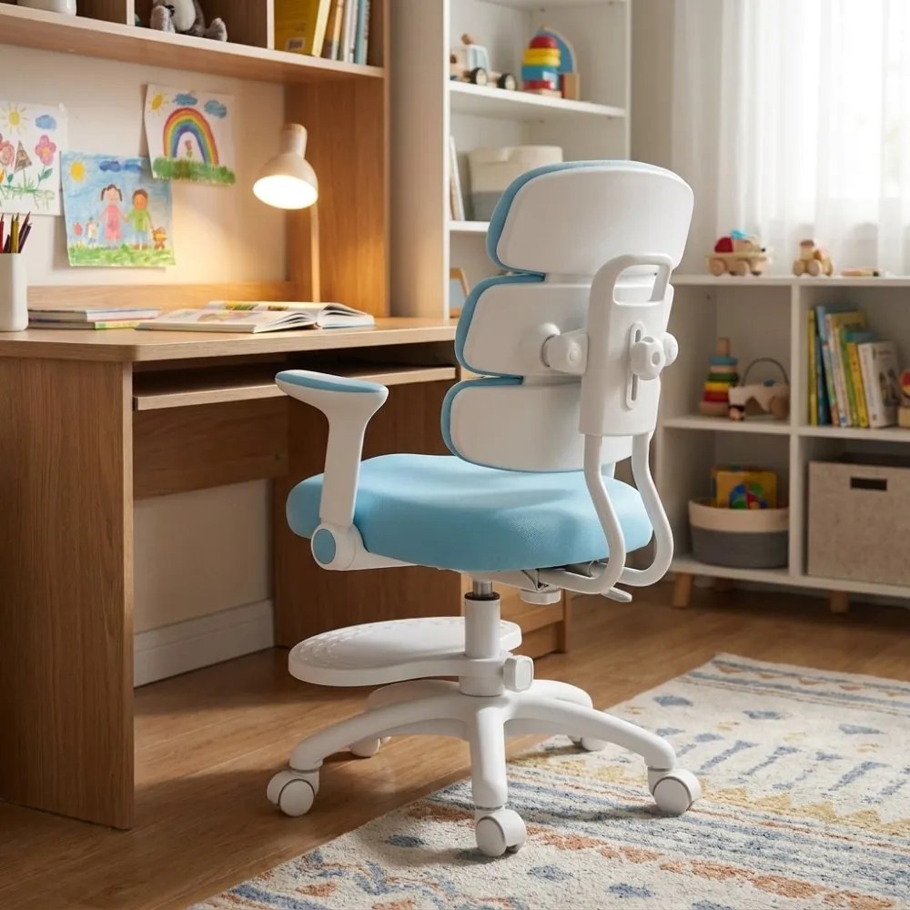 Dětská rostoucí židle Neoseat KIDDY THREE — látka, pratelný potah, modrá