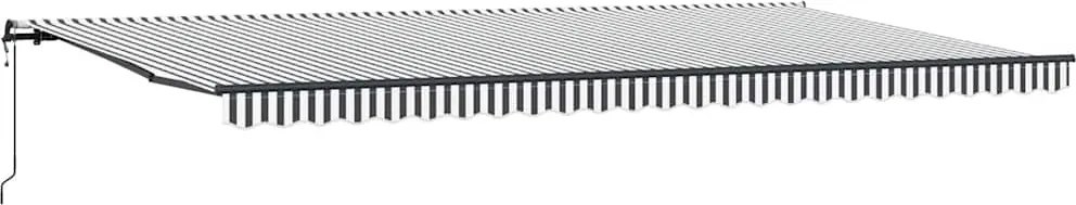 Automatická zatahovací markýza antracitová a bílá 600 x 300 cm 3310245