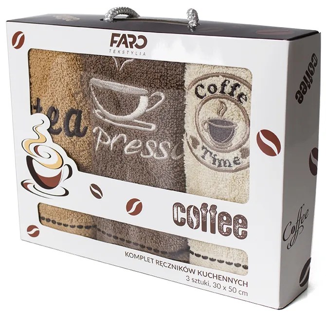 Faro Sada bavlněných ručníků Coffee 30x50 cm