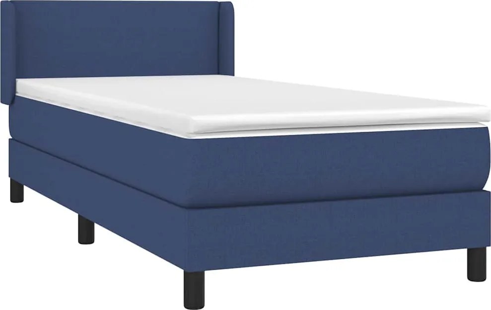 Box spring postel s matrací modrá 90x200 cm textil 3129527