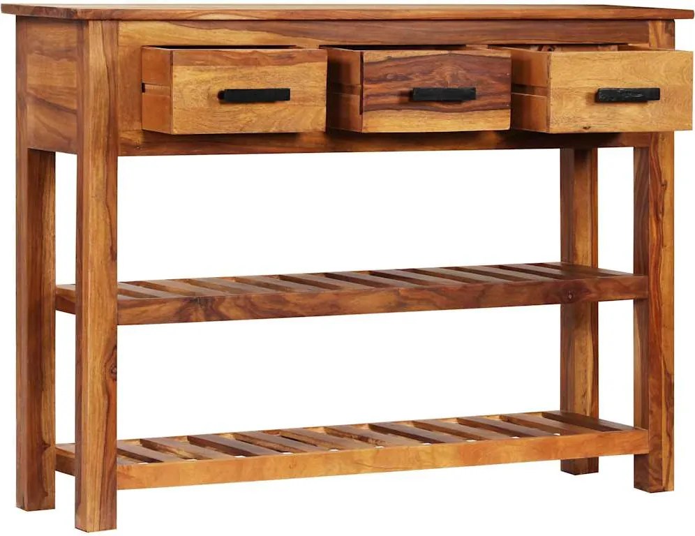 Příborník se 3 zásuvkami 110x30x80 cm masivní akáciové dřevo 338032