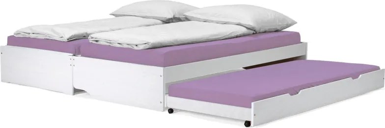 Postel FLOPY 90x200 s výsuvnými přistýlkami masiv bílá Kondela 0000358002