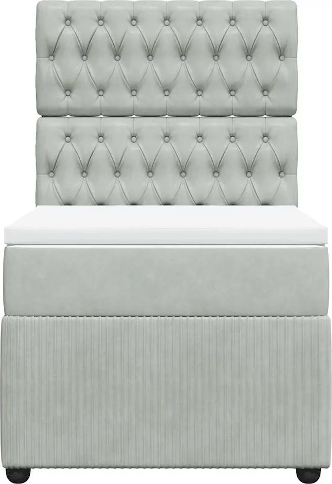 Box spring postel s matrací světle šedá 90x200 cm samet 3294544