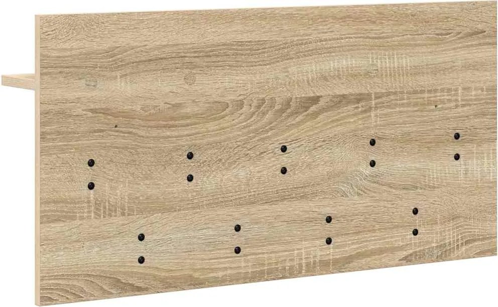 věšák, nástěnný, 1 prkno, háčky, kompozitní dřevo, 40x80x12 cm, dub sonoma, Dekorino TK20260018