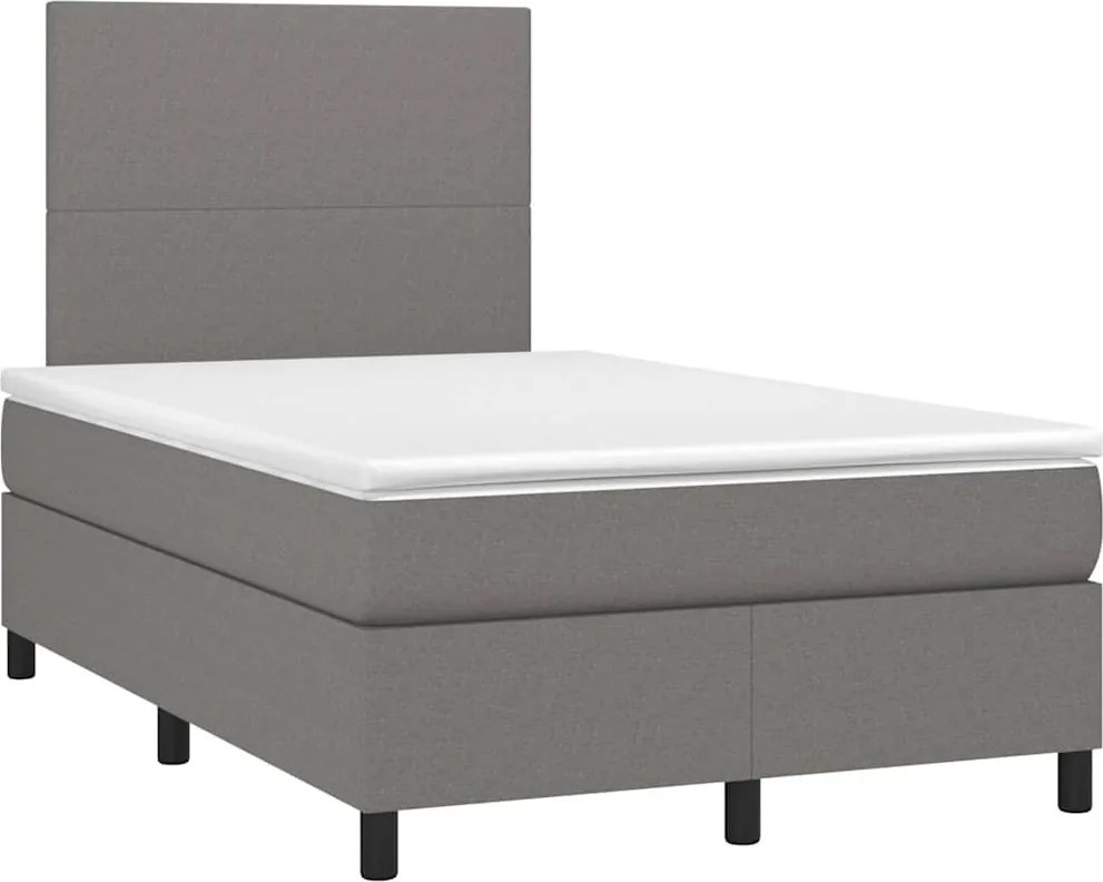 Box spring postel s matrací a LED tmavě šedá 120x190 cm textil 3270184
