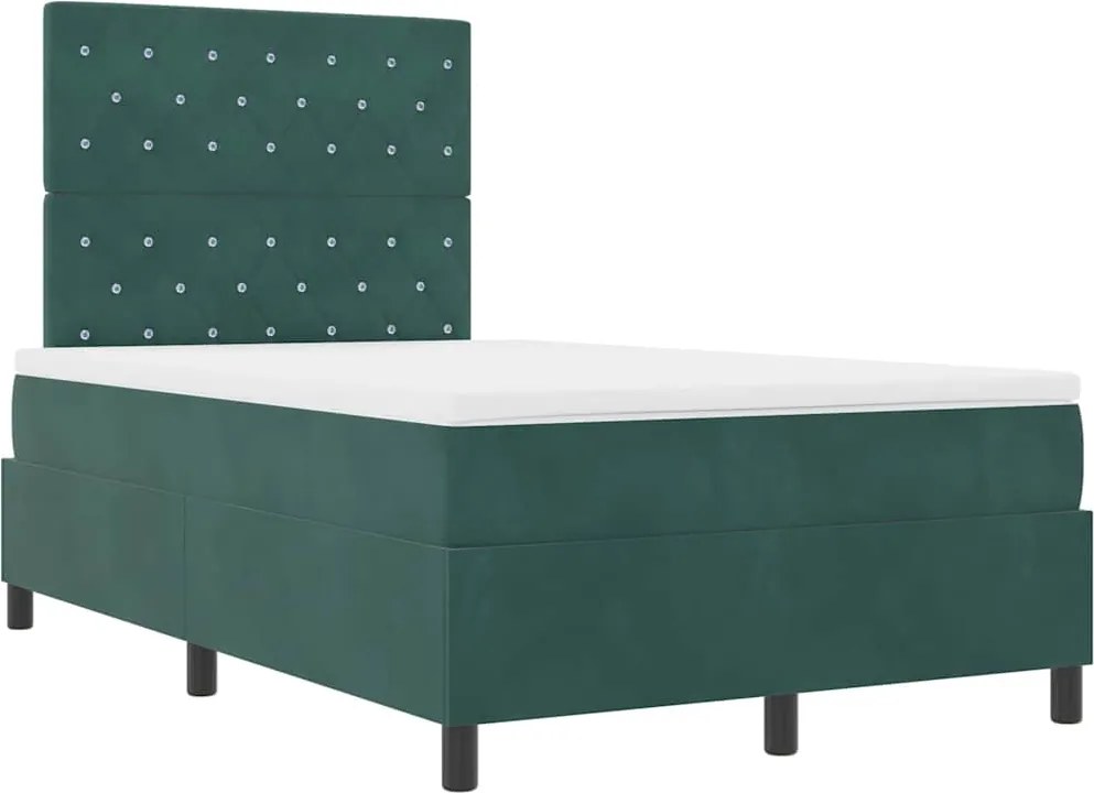 Postel s boxspringem s matrací Tmavě zelená 120 x 200 cm samet 3339761