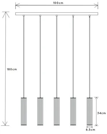 Lucide 73406/05/30 - Lustr na lanku LIONEL 5xE27/60W/230V