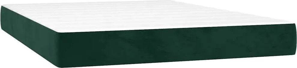 Box spring postel s matrací tmavě zelená 140x190 cm samet 3143262