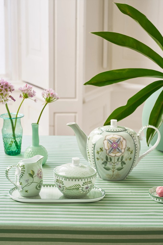Pip Studio Lily & Lotus mlékovka 250ml, zelená (porcelánová mlékovka)