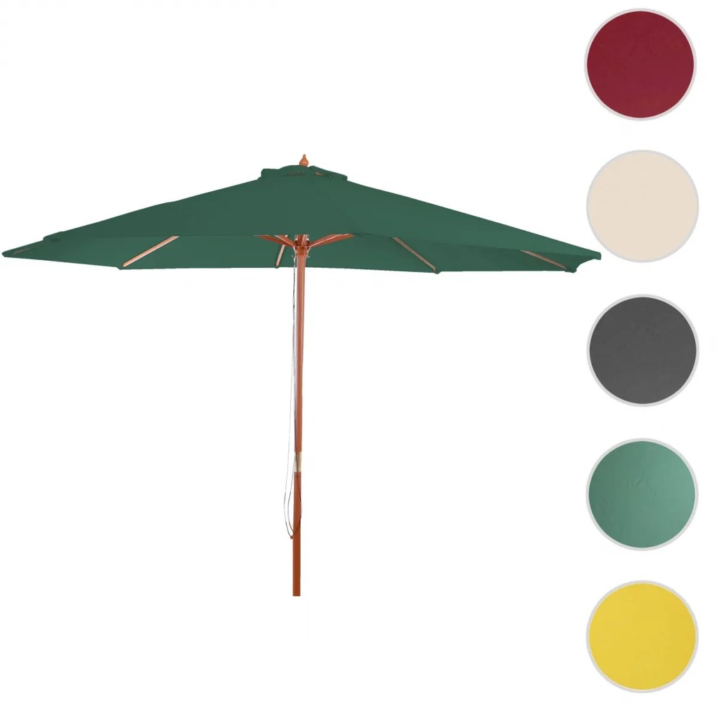 Slunečník Florida Ø 3,5m - polyester/dřevo 7kg - zelený