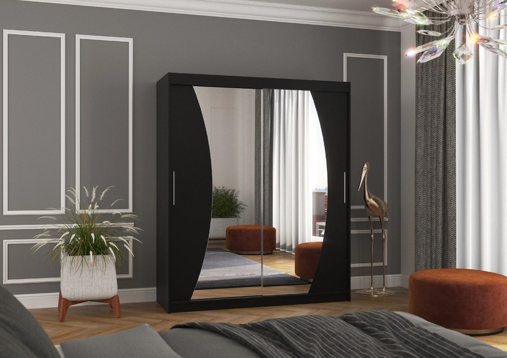 ADRK Furniture Posuvná skříň s zrcadlem DOLORES 180 ADRK-SW-DOL-B-180