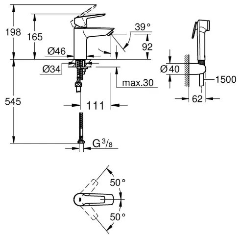 GROHE 231232433 - Umyvadlová baterie START DN 15 velikost S černá