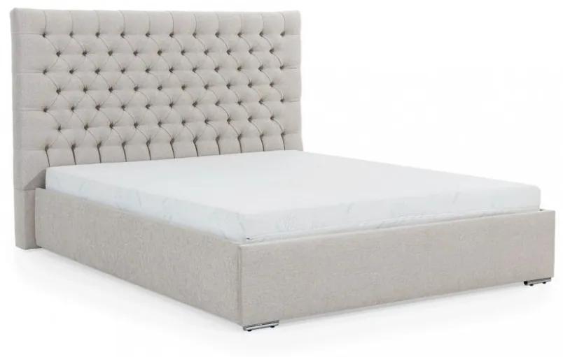 Elegantní čalouněná postel FEATHER 140x200 cm Ficelle 4 Ano přidat pufu