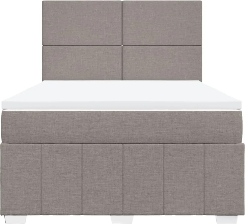 Box spring postel s matrací taupe 140x190 cm textil 3293960