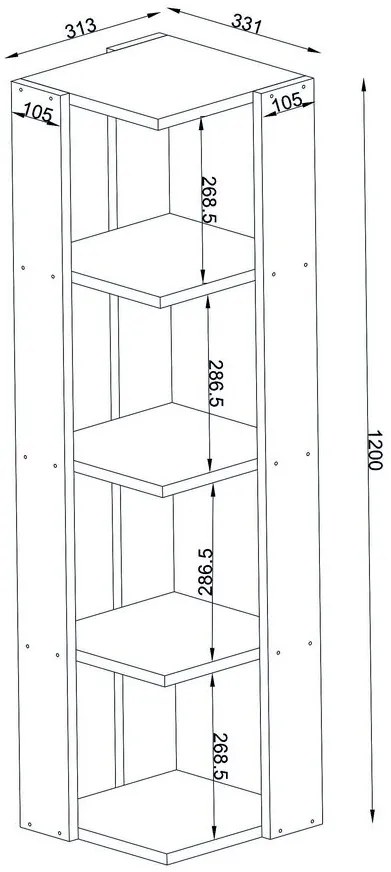 Casarredo - Komfort nábytek Rohový regál LEOVA bílá