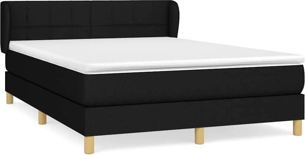 Box spring postel s matrací černá 140x200 cm textil 3126807