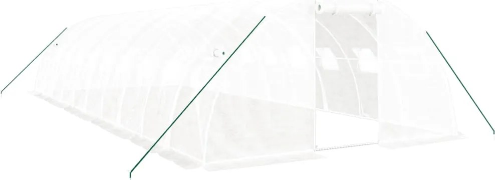Skleník s ocelovým rámem bílý 40 m² 10 x 4 x 2 m 3188075