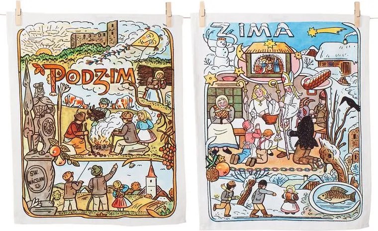 Bavlněné utěrky Matějovský LADA Podzim + Zima 50 x 64 cm 2 ks