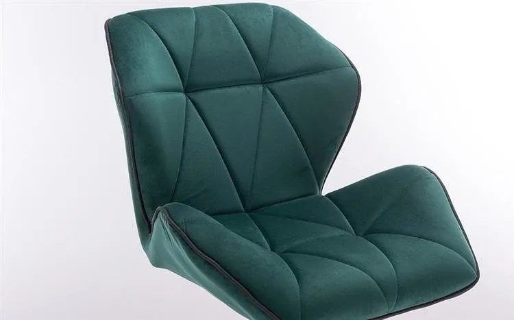 LuxuryForm DESIGN Barová židle MILANO MAX VELUR na stříbrné kulaté podstavě - zelená