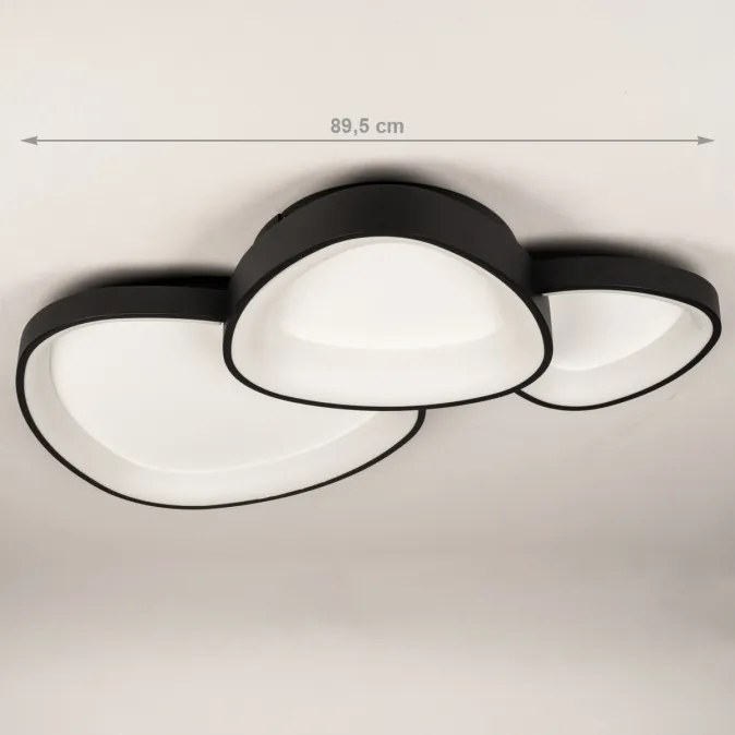 Stropní designové LED svítidlo Organic Black 90