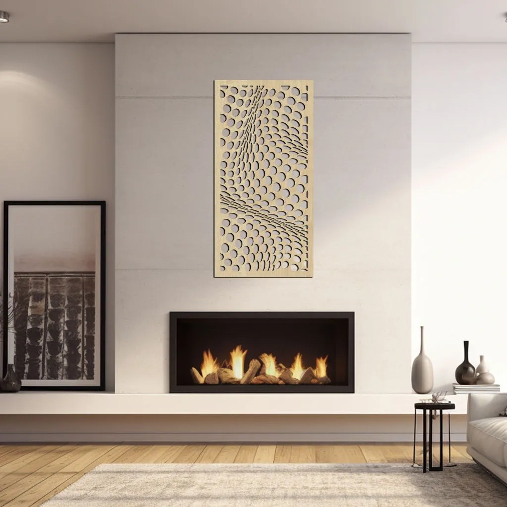 dřevo života Dřevěný dekorační panel WAVES Rozměry (cm): 40x80, Barevný vzor: Světlý dub