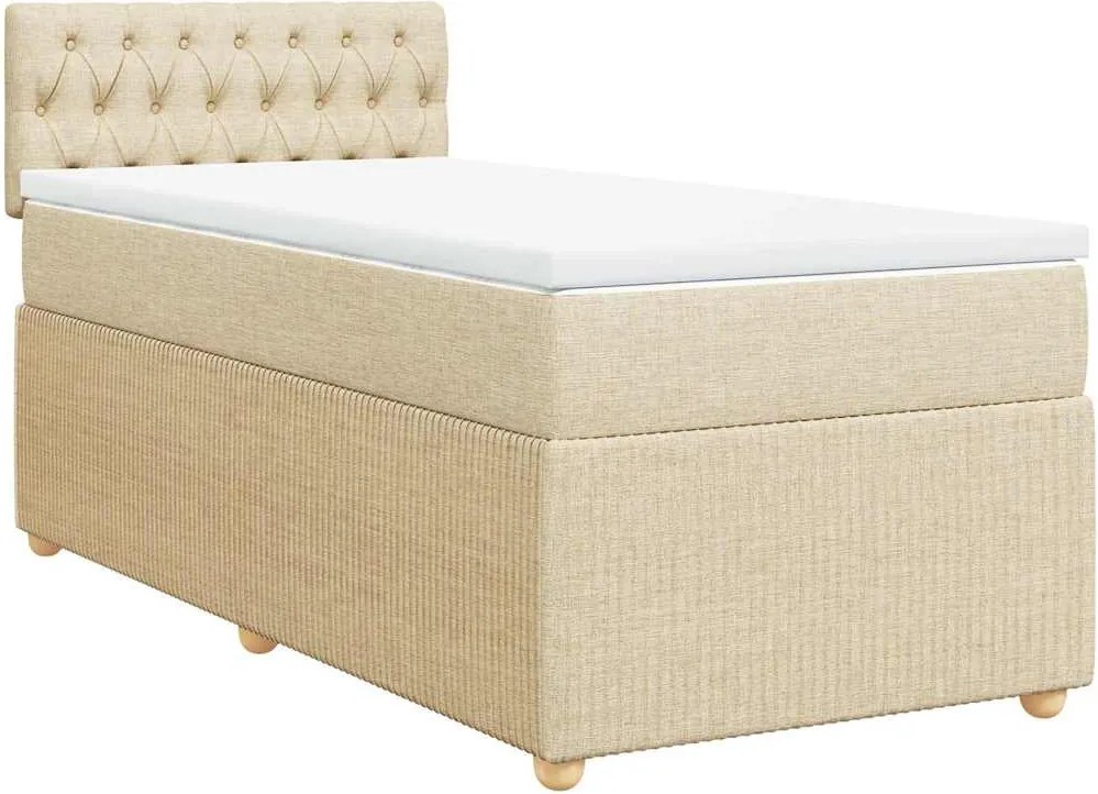 Box spring postel s matrací krémová 80 x 200 cm textil 3287295