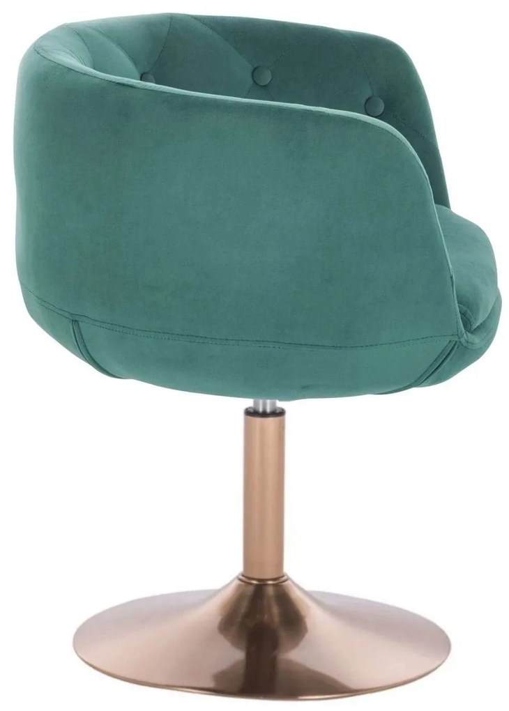 LuxuryForm DESIGN Otočné křeslo MONTANA VELUR na zlatém talíři - zelené