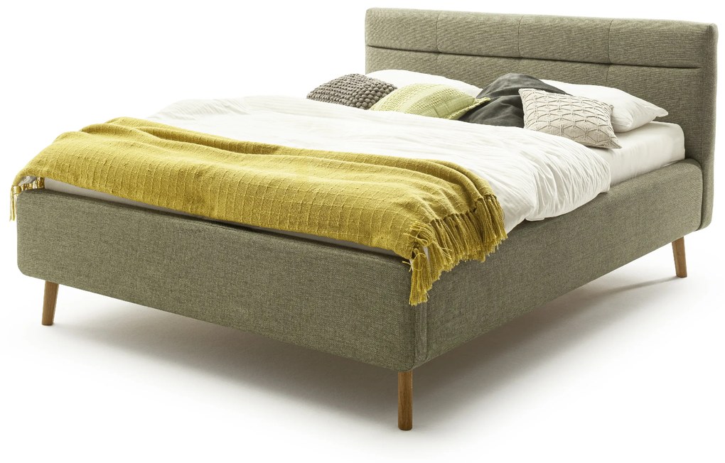 Čalouněná postel LOTTE 160x200 s úložným prostorem, zelená