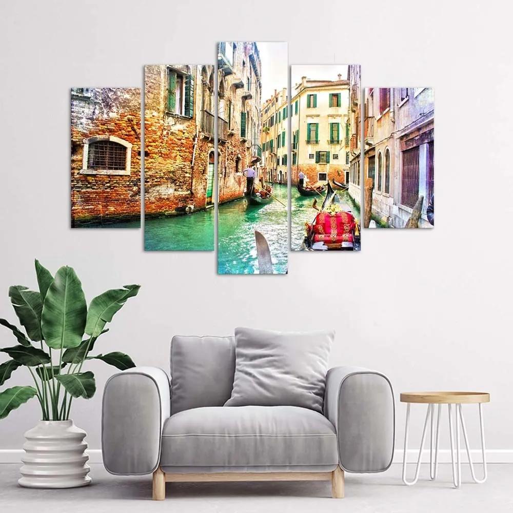 Obraz na plátně pětidílný Město Benátky Itálie - 200x100 cm